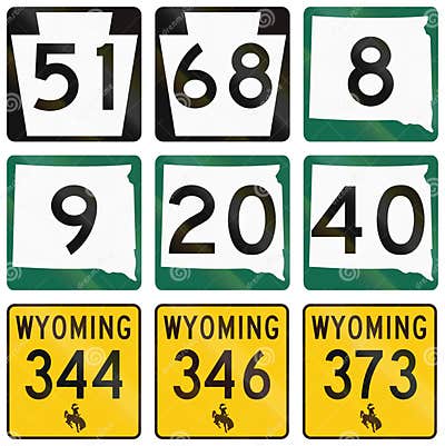 Collection of Various State Route Shields in the US Stock Illustration ...