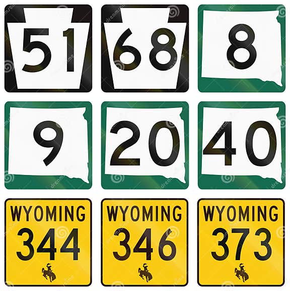 Collection of Various State Route Shields in the US Stock Illustration ...
