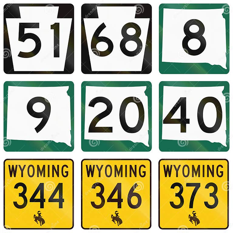 Collection of Various State Route Shields in the US Stock Illustration ...