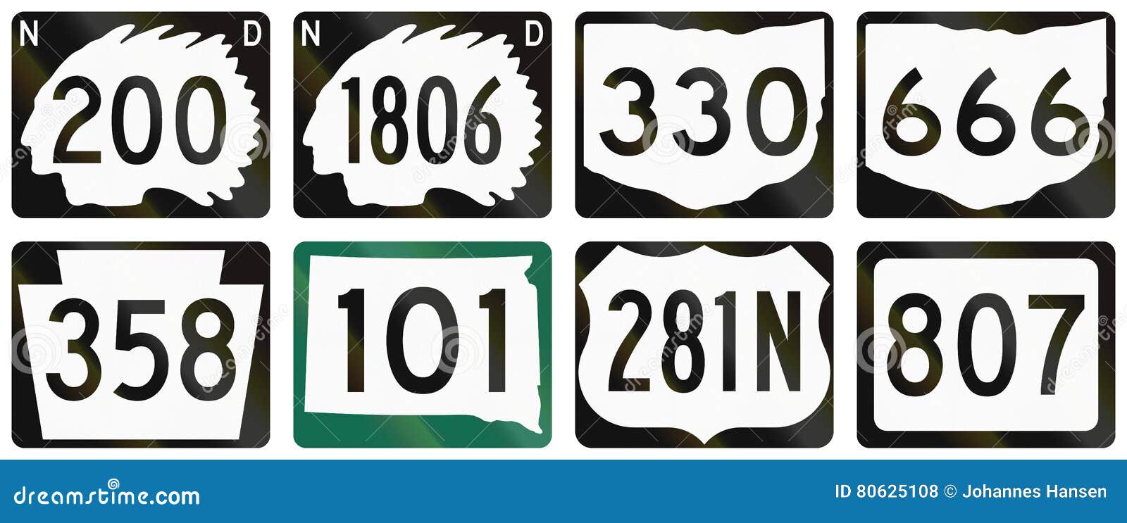 Collection of Various State Route Shields in the US Stock Illustration ...