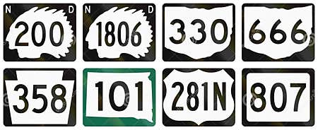 Collection of Various State Route Shields in the US Stock Illustration ...