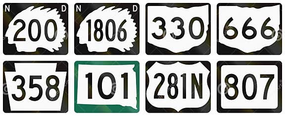 Collection of Various State Route Shields in the US Stock Illustration ...