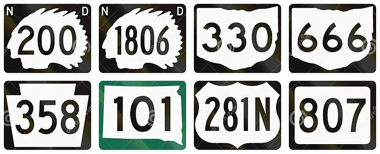 Collection of Various State Route Shields in the US Stock Illustration ...