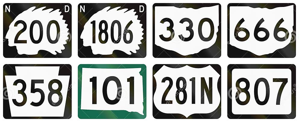 Collection of Various State Route Shields in the US Stock Illustration ...