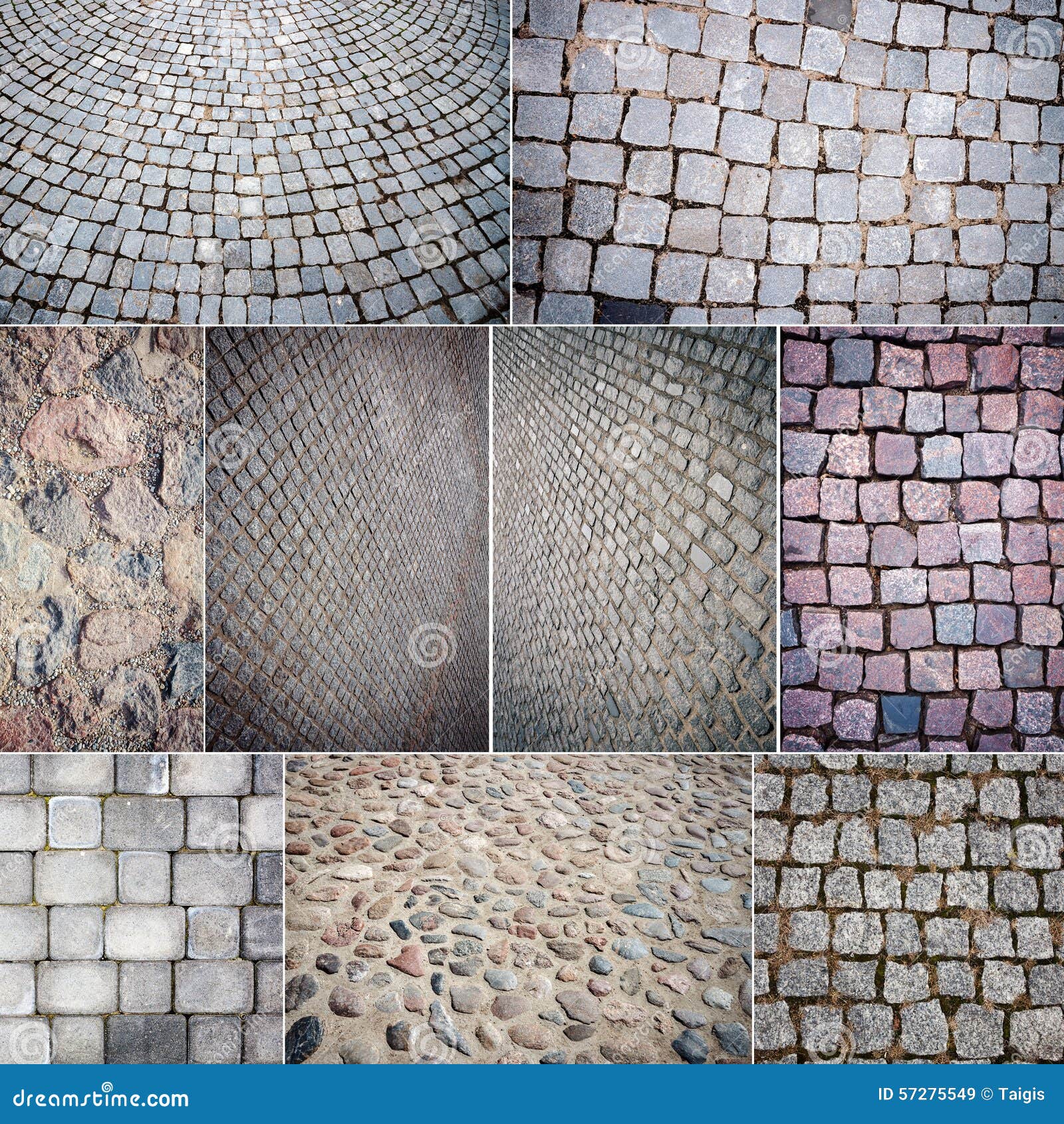 Collection of Various Stone Paving Textures Stock Image - Image of ...
