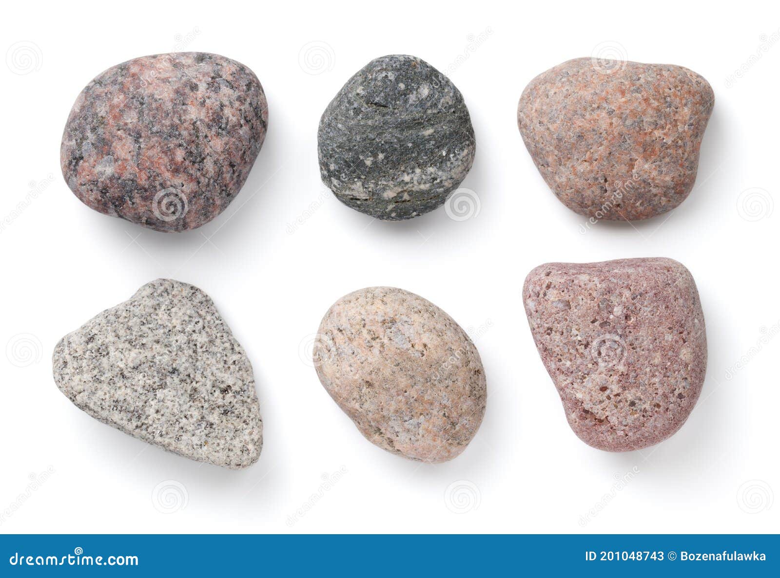 Collection of Various Stones Isolated on White Stock Image - Image of ...