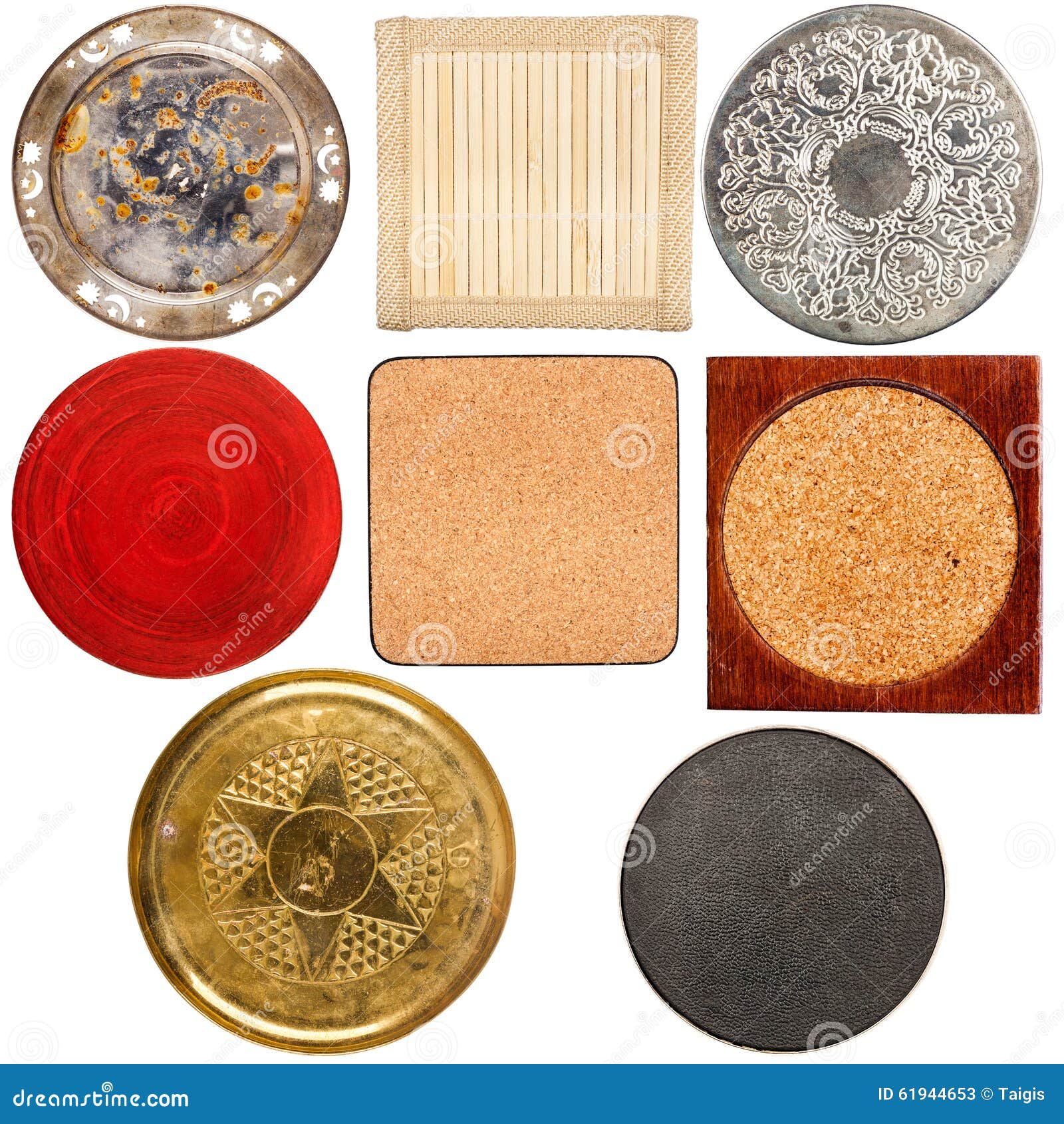 Collection of Various Table Coasters Stock Image - Image of holder ...