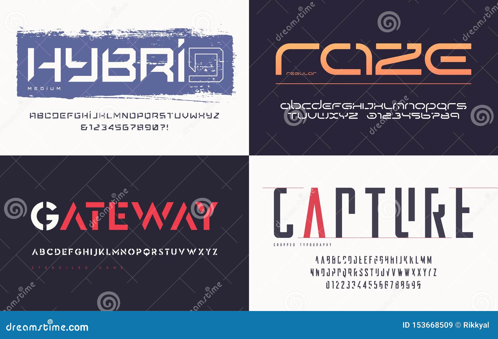 Collection Of Various Trendy Vector Fonts, Typefaces, Alphabets ...
