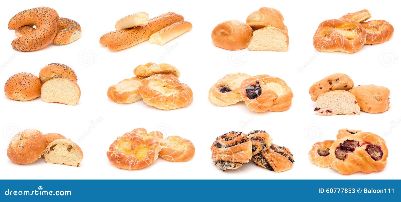 Collection of Various Types of Breads. Stock Image - Image of closeup ...