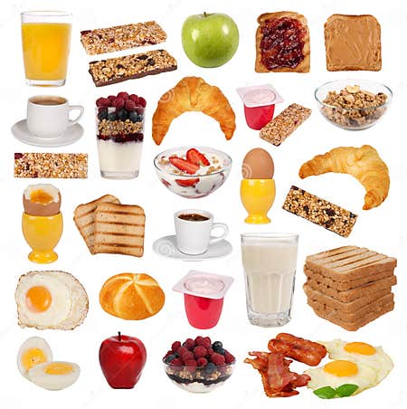 Collection of Various Types of Breakfast Stock Photo - Image of milk ...