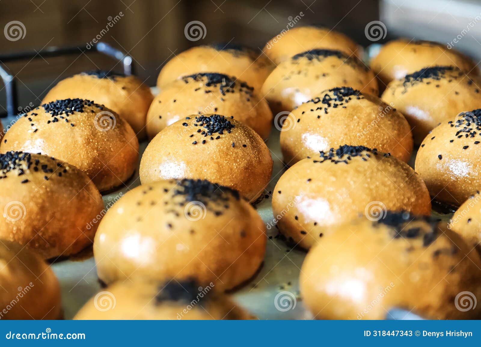 Assorted Buns with Black Sprinkles Stock Image - Image of freshly ...