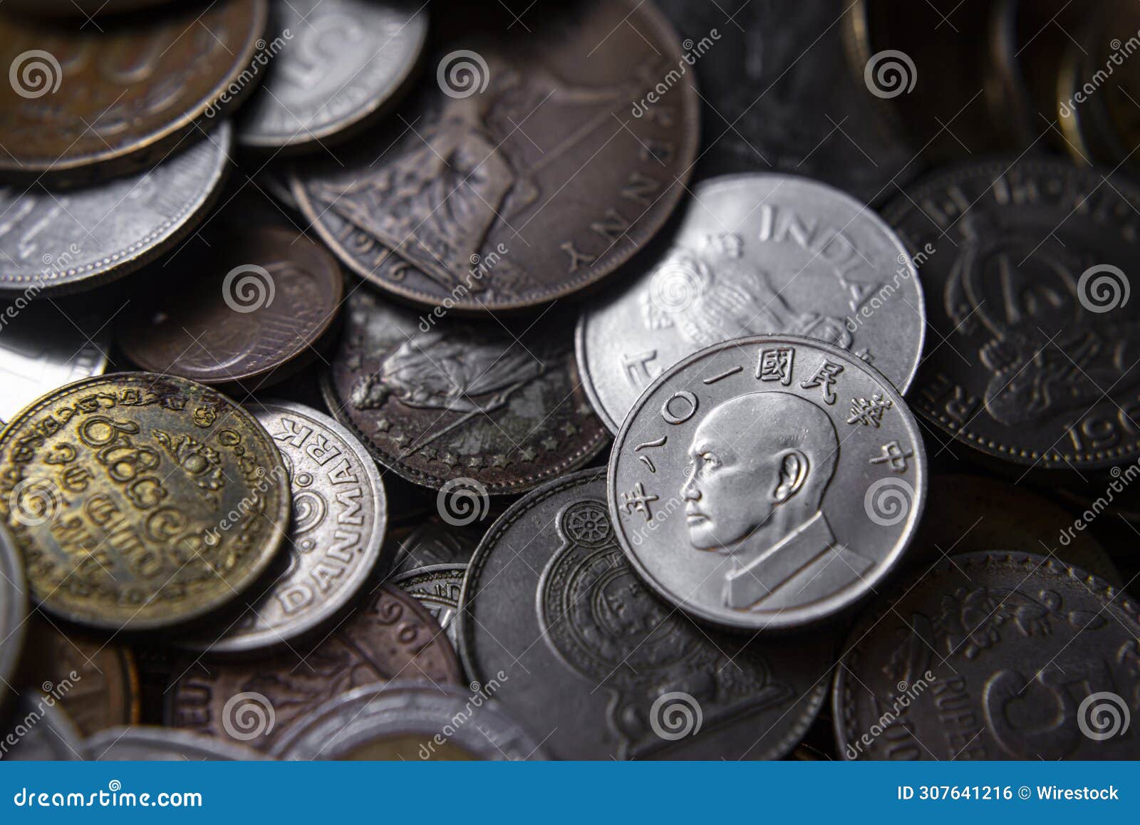 Collection of Various Types of Coins Stock Photo - Image of silver ...