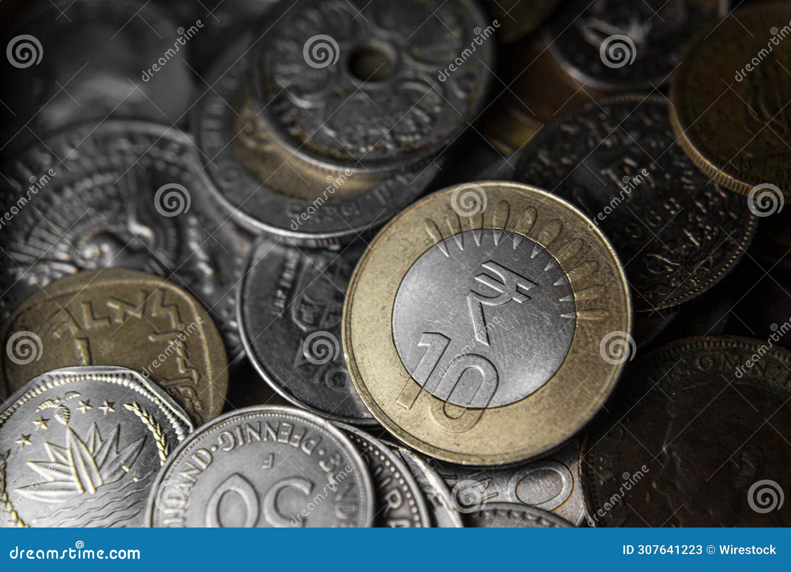 Collection of Various Types of Coins Stock Image - Image of rare, gold ...