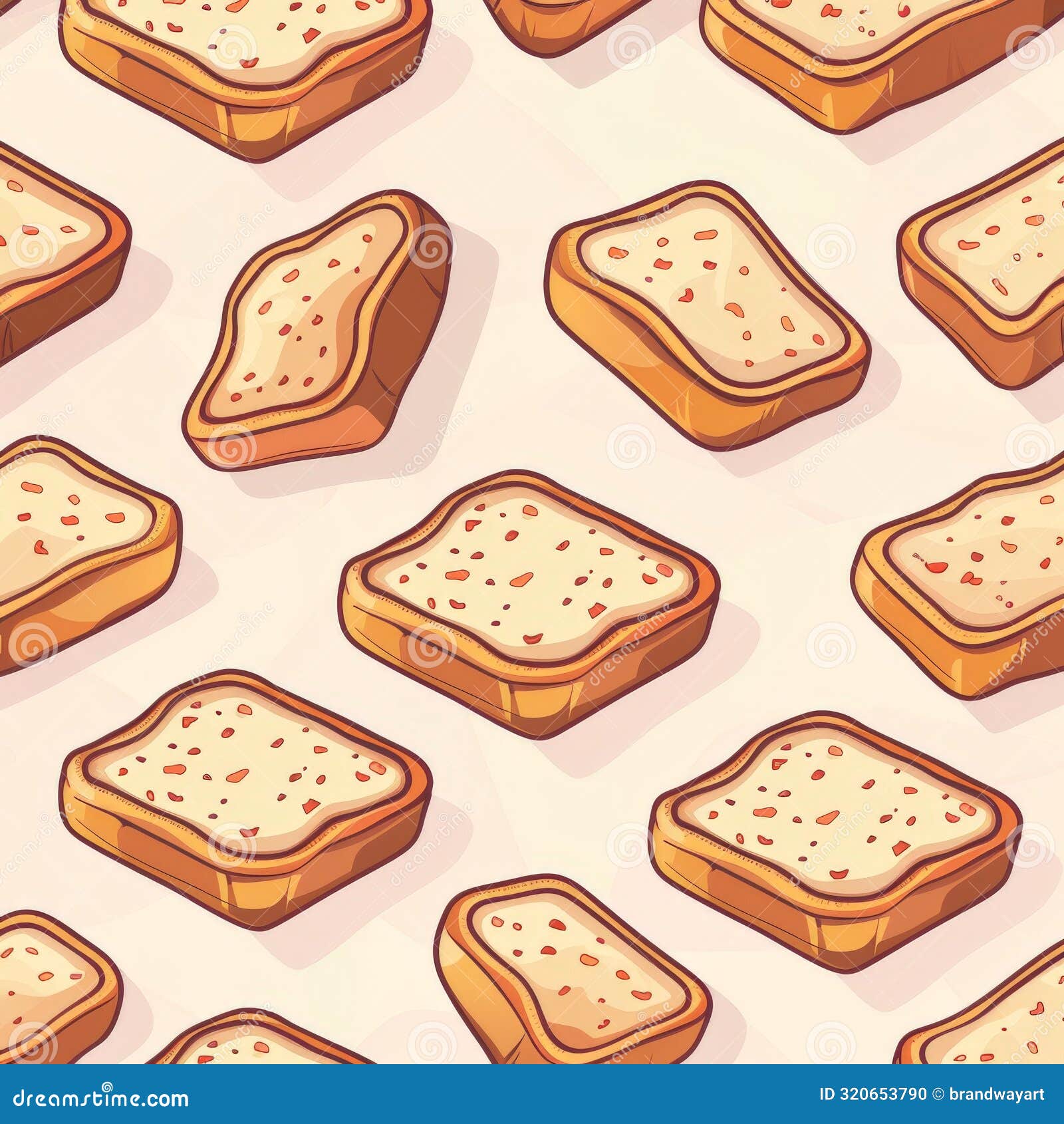 Assorted Toasted Breads on Table Stock Illustration - Illustration of ...