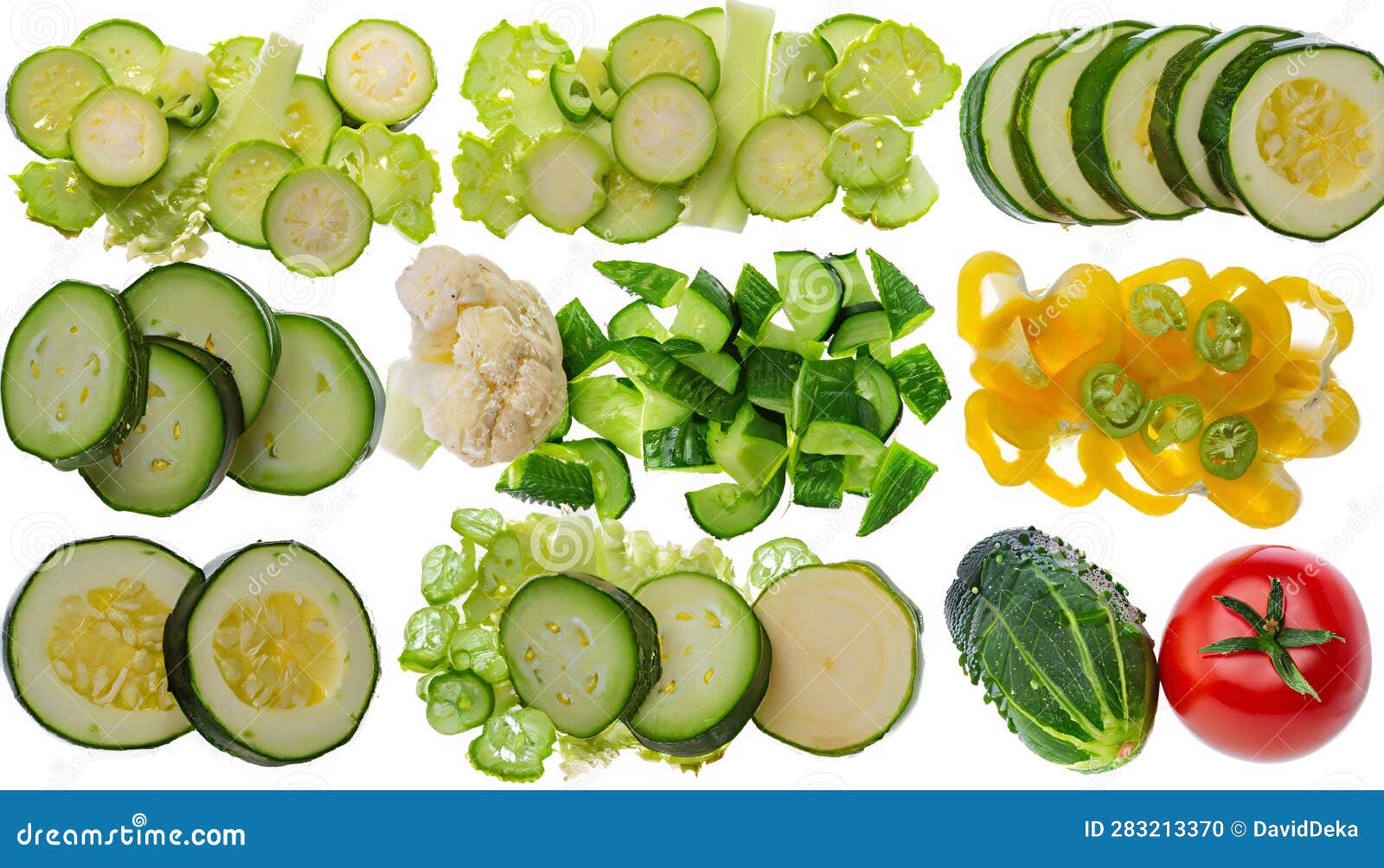 Collection of Various Vegetables on White Isolated Background. Each One ...