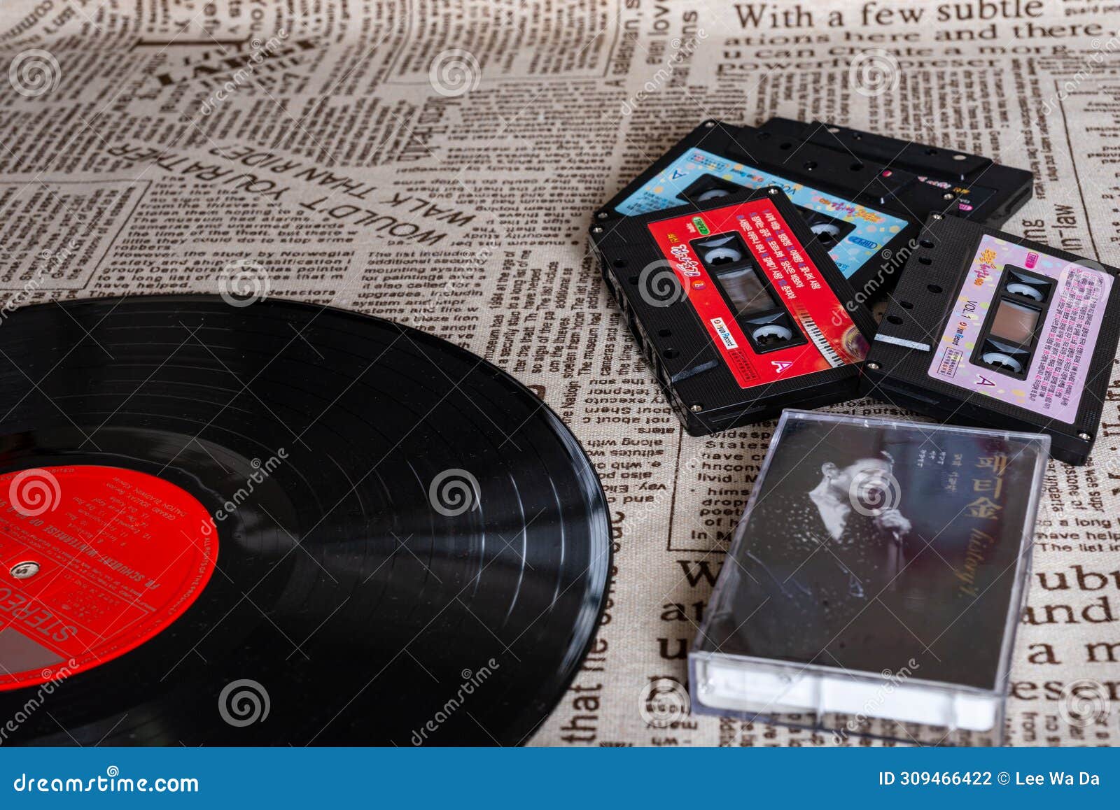 Collection of Various Vintage Audio Tapes and a Vinyl Disc Editorial ...