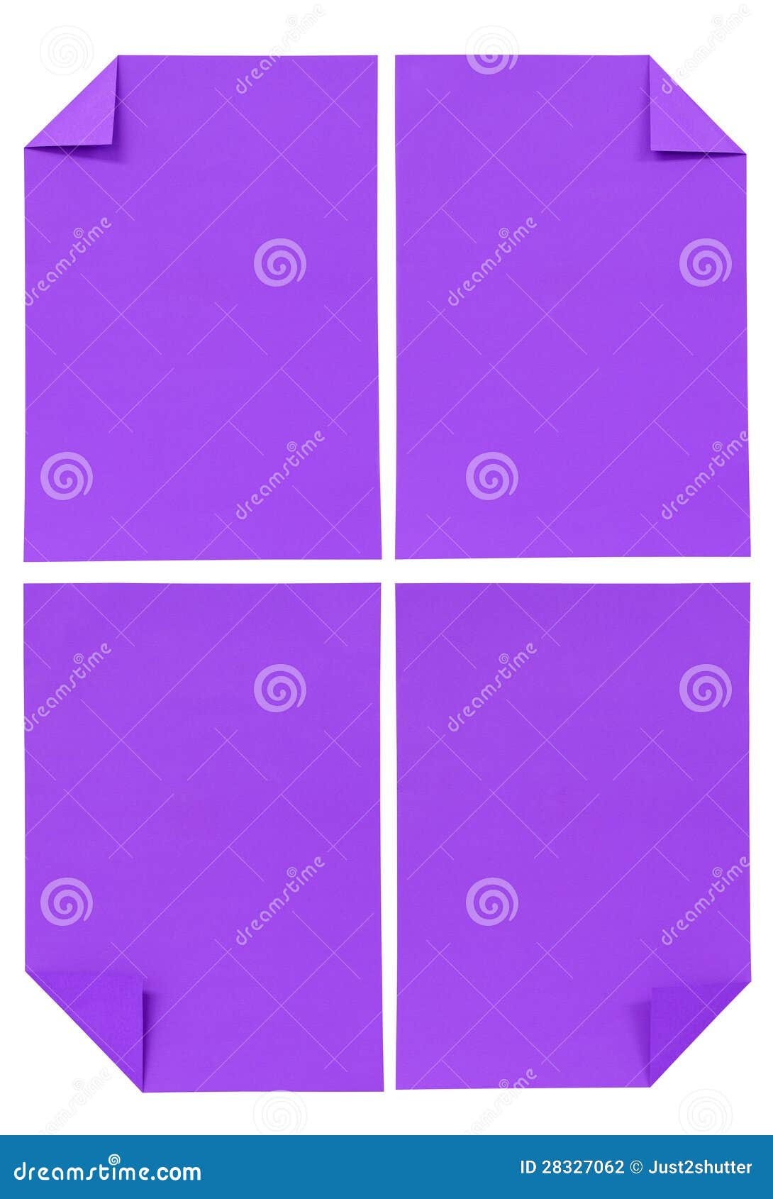 Collection of Various Violet Paper Isolated on White Stock Photo ...
