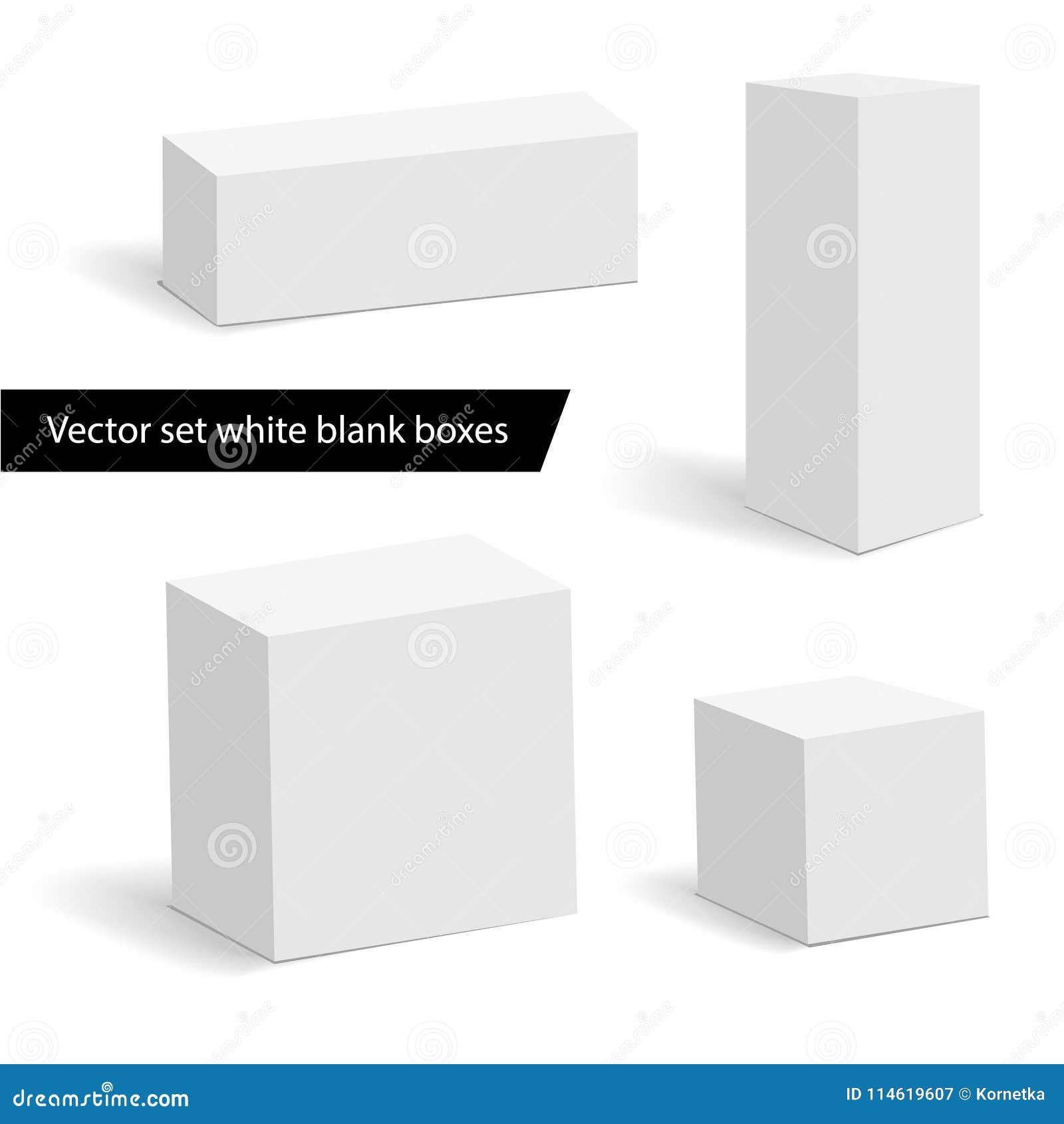 Collection of Various White Blank Boxes Stock Vector - Illustration of ...