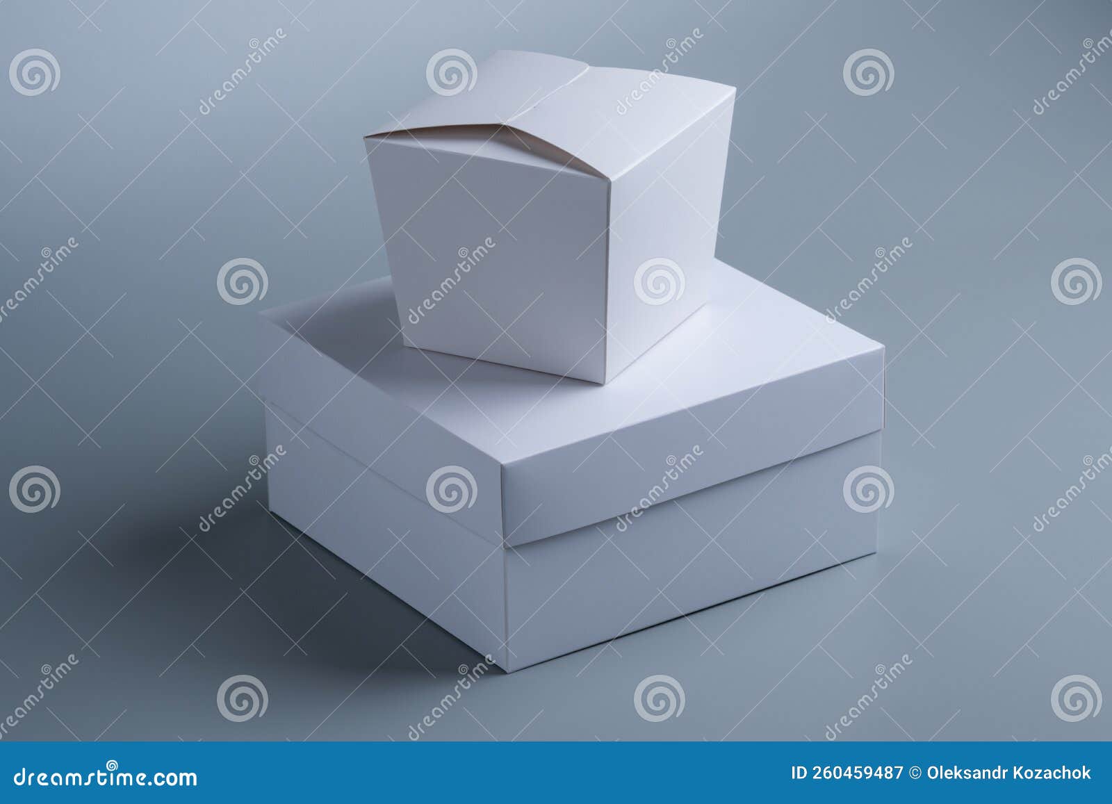 Collection of Various White Boxes on White Background. Stock Image ...