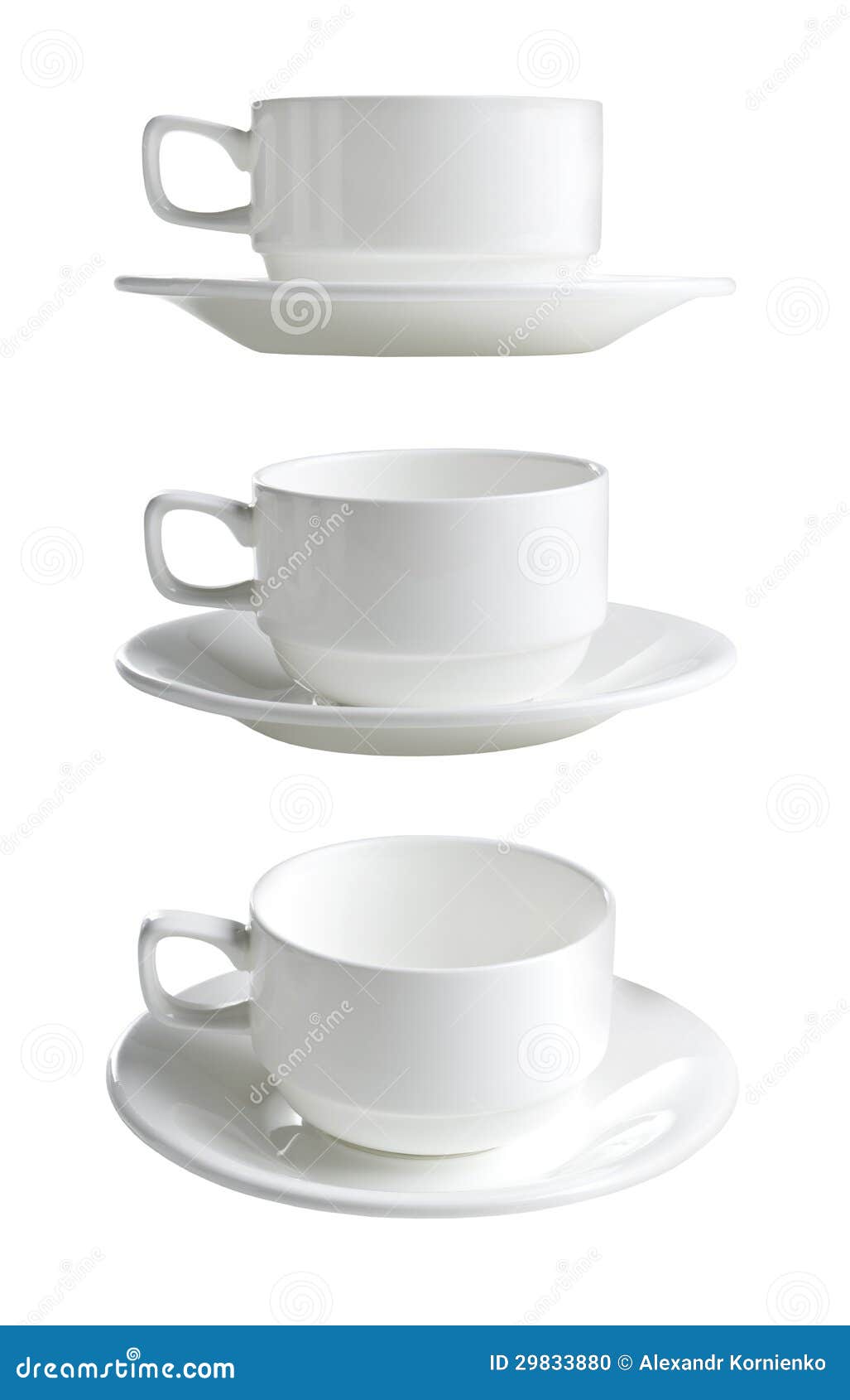 Collection of Various White Cups Stock Photo - Image of icon, breakfast ...