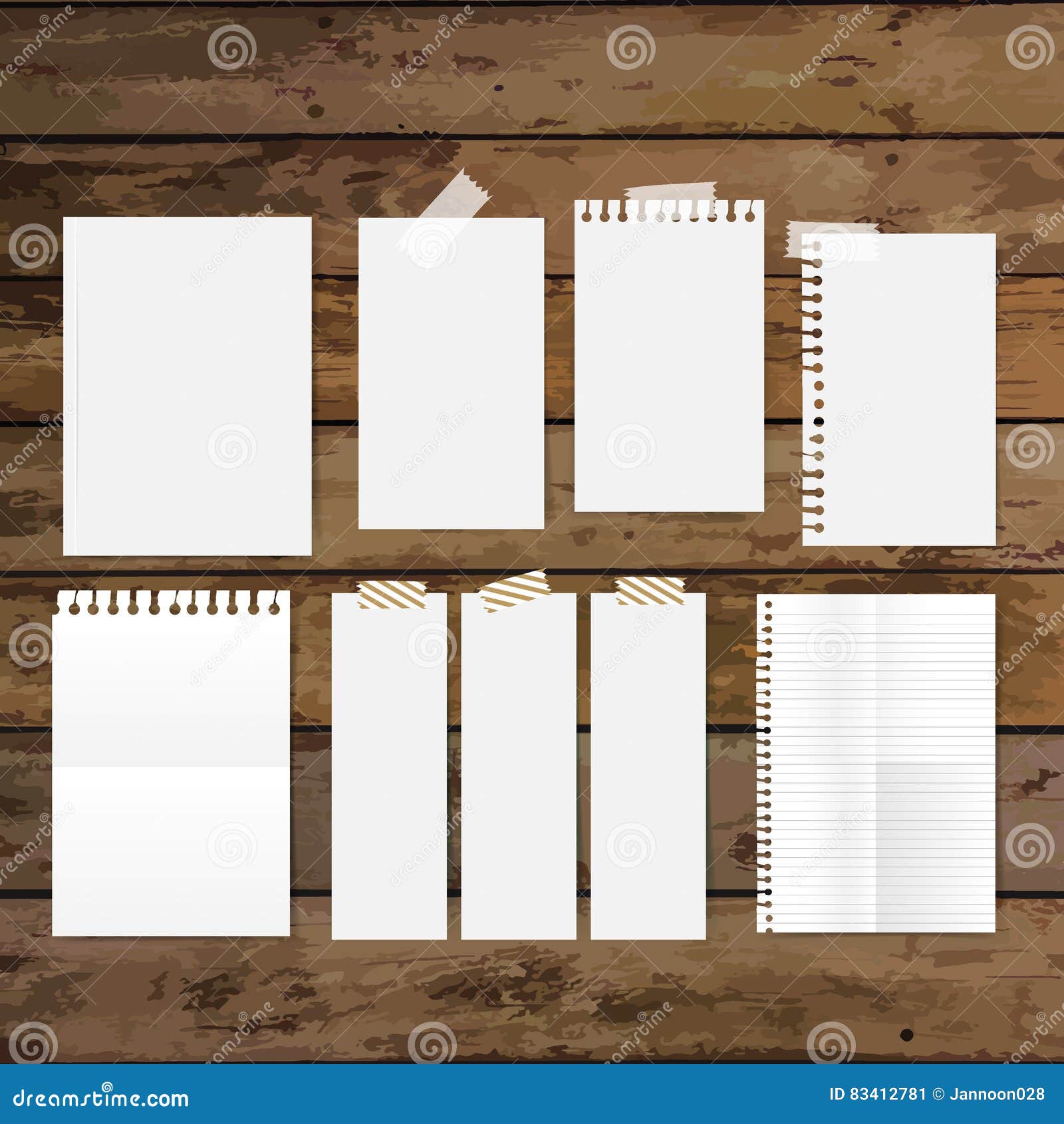 Collection of Various White Papers, Ready for Your Message. Vector ...