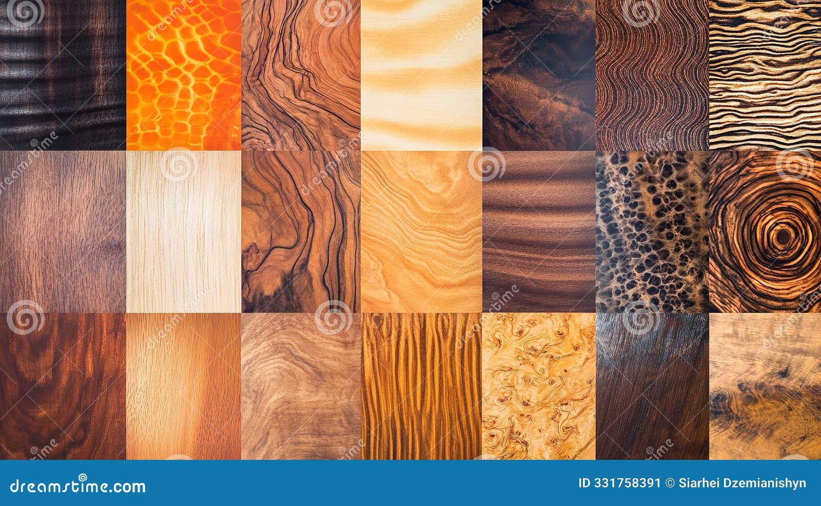 A Collection of Various Wood Textures Displayed in a Grid Format Stock ...