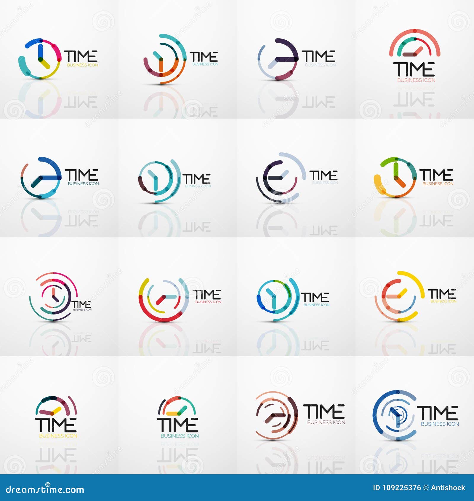 Collection of Vector Abstract Logo Ideas, Time Concepts or Clock ...