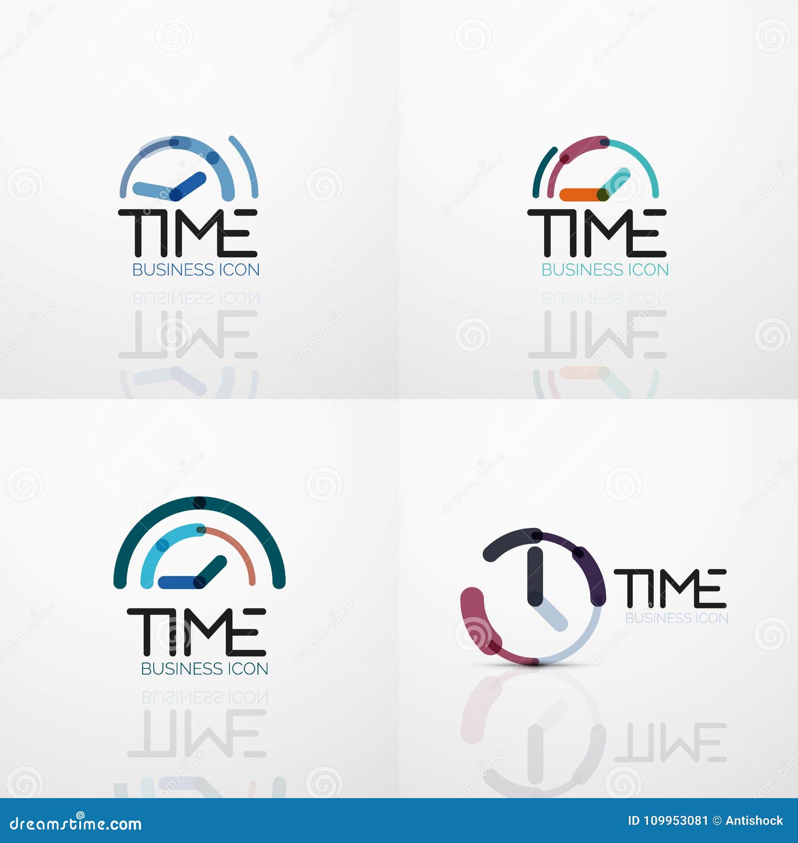 Collection of Vector Abstract Logo Ideas, Time Concepts or Clock ...