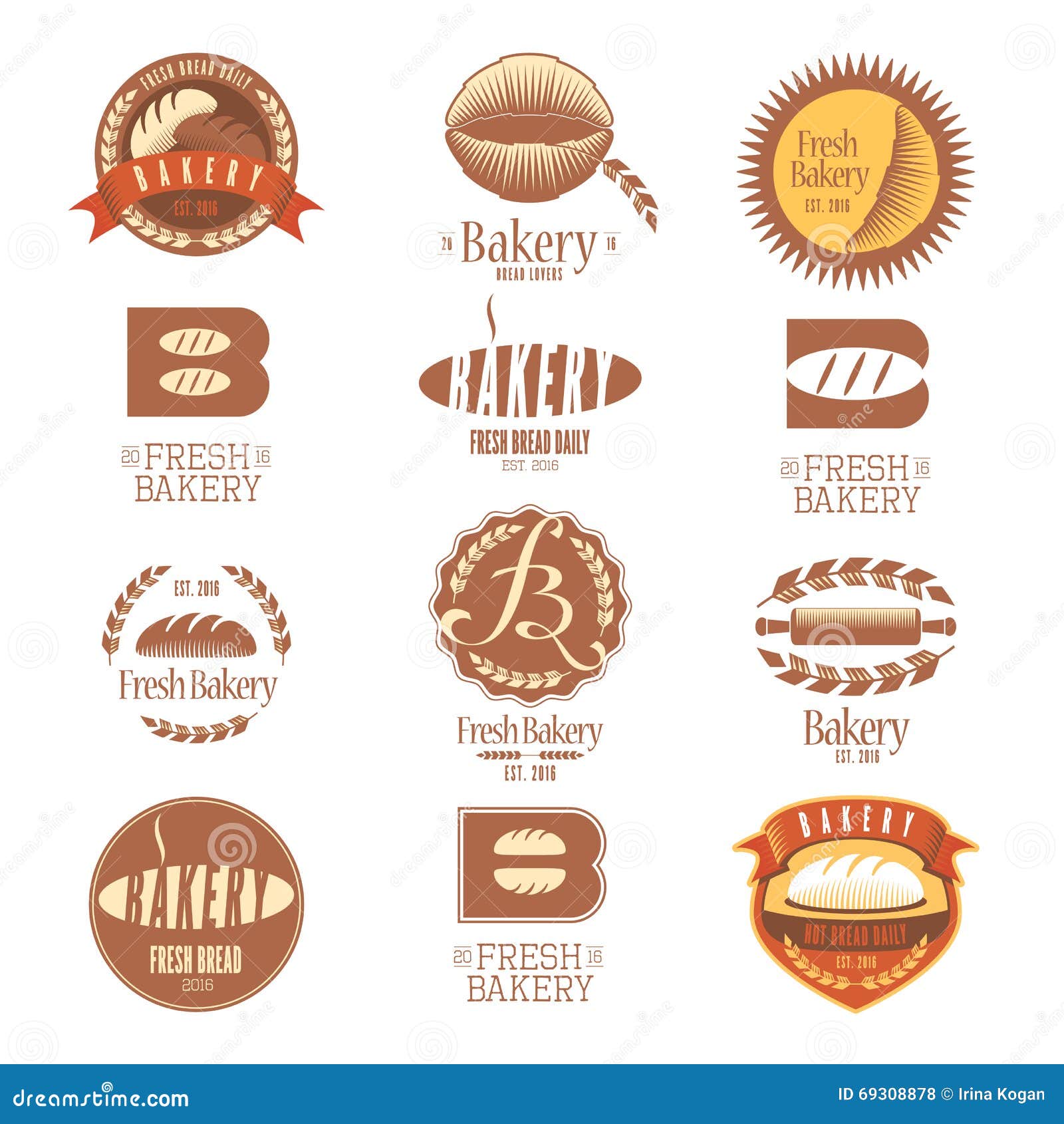 Collection of Vector Bakery Logos Stock Vector - Illustration of ...