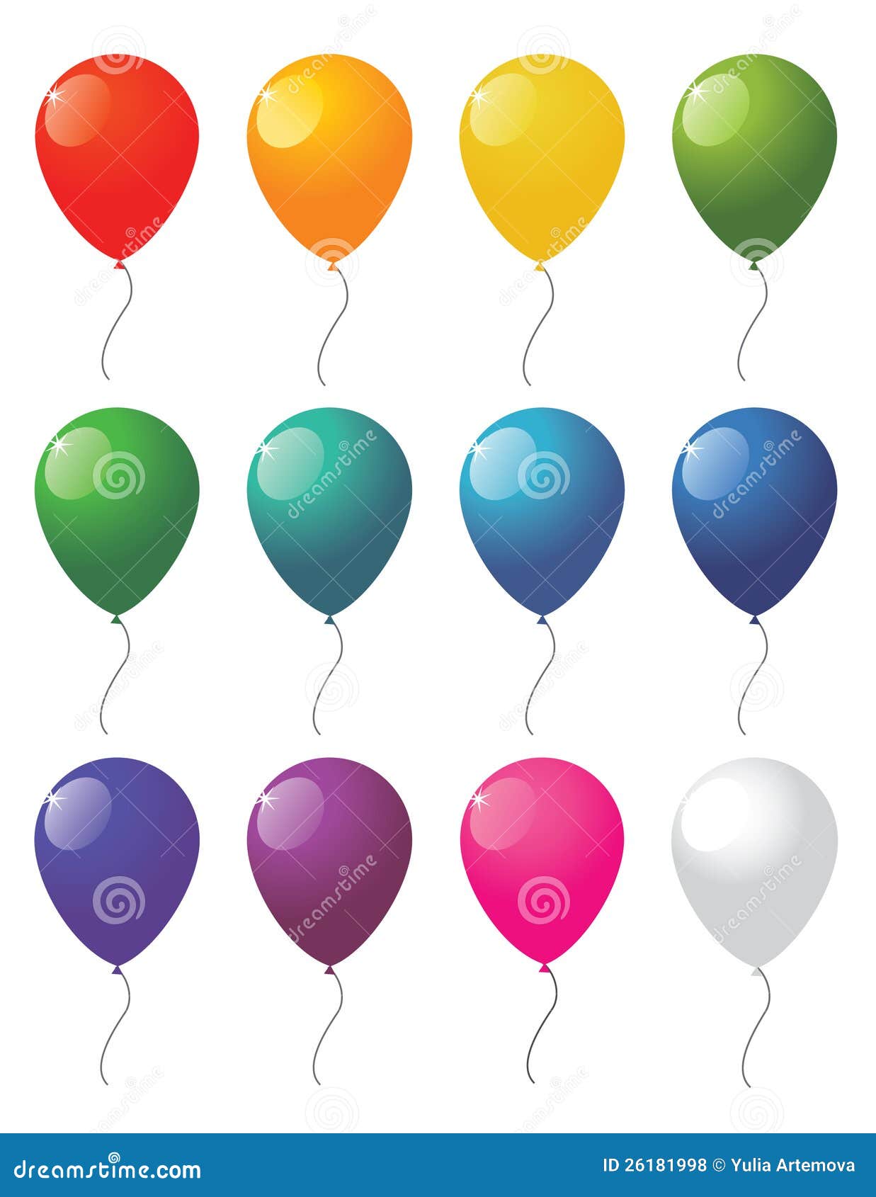 Collection of Vector Balloons Stock Vector - Illustration of path ...