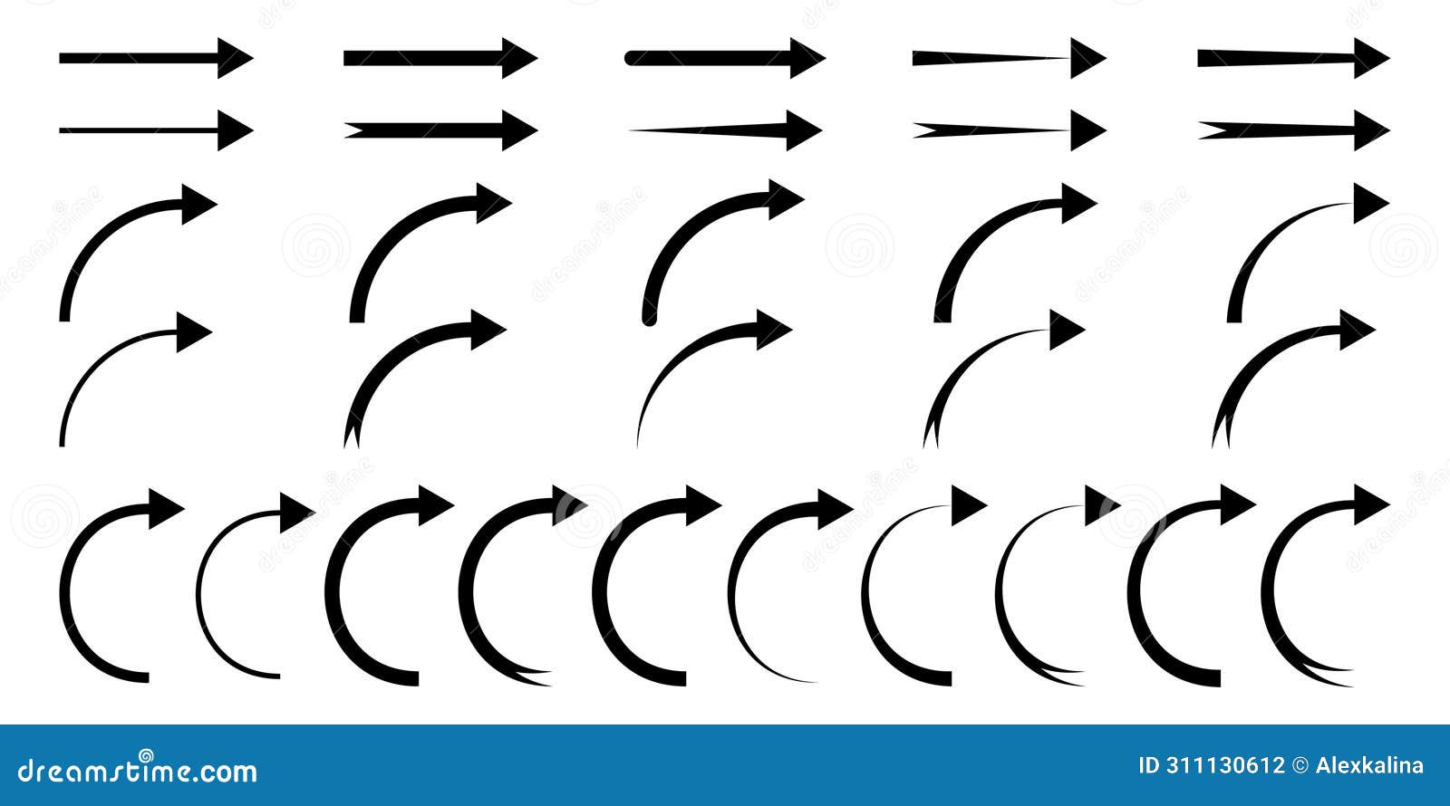 Collection of Vector Black Arrows. Set of Symbol Direction Stock Vector ...