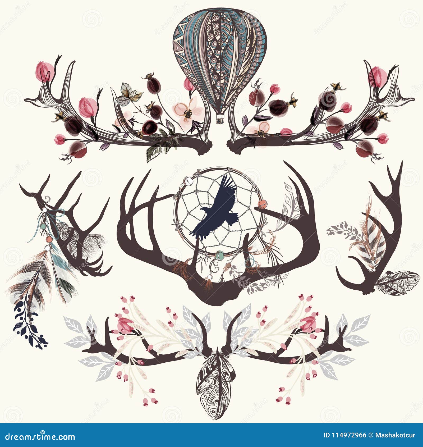 Boho Fashion Style Pattern Vector Illustration | CartoonDealer.com ...