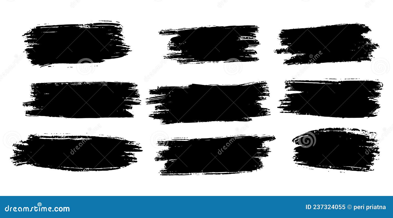 Collection of Vector Brush Hand Drawn Graphic Element. Set of Vector ...