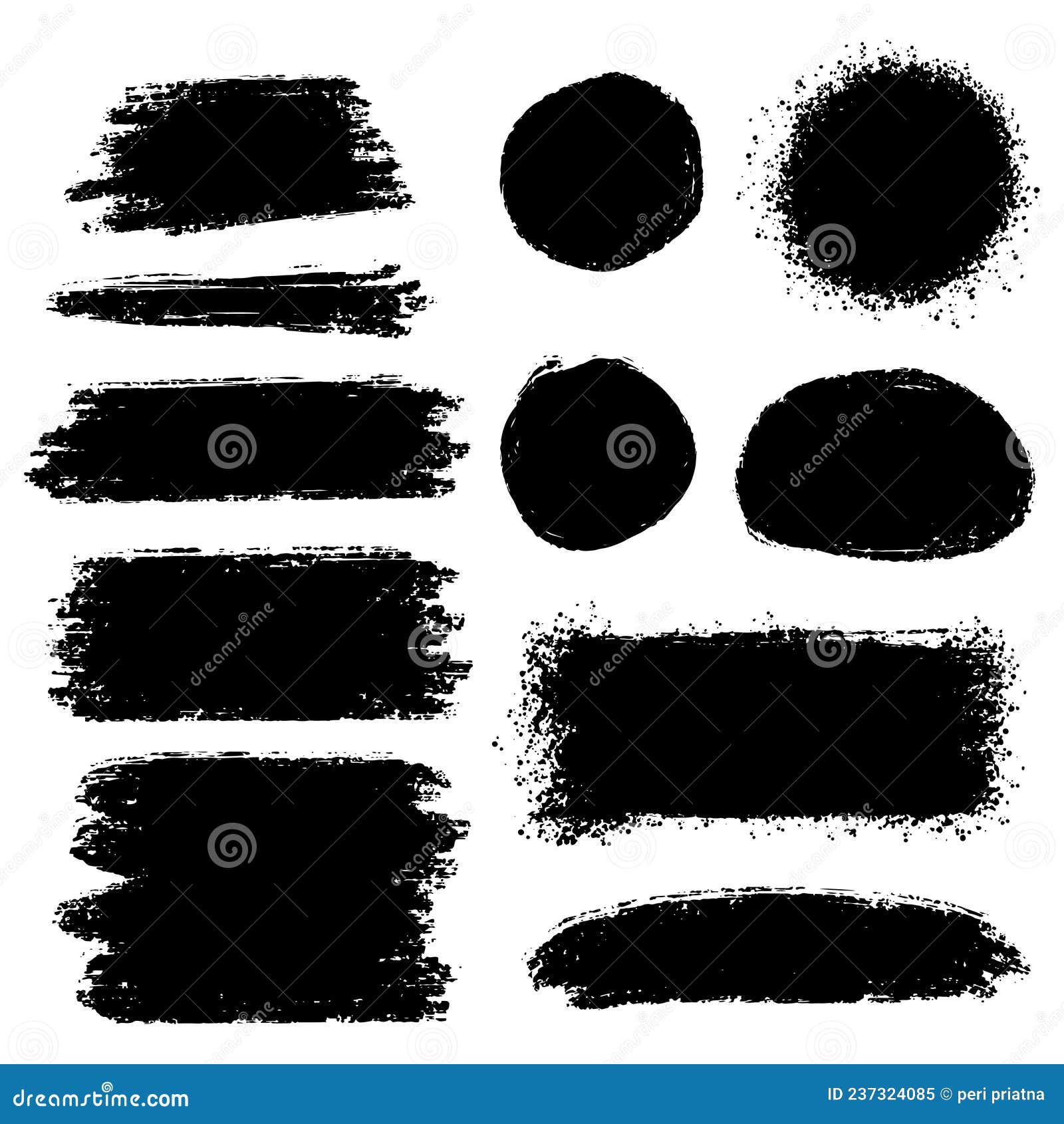 Collection of Vector Brush Hand Drawn Graphic Element. Set of Vector ...