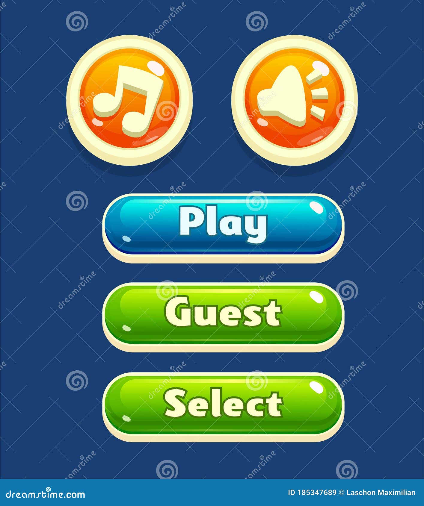 Outlined Menu Buttons for Game UI Stock Vector - Illustration of icon ...