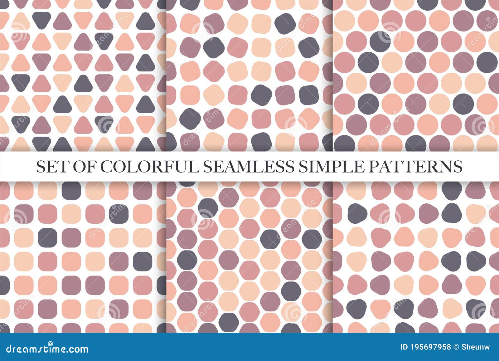 Collection of Vector Colorful Seamless Simple Patterns. Stock Vector ...