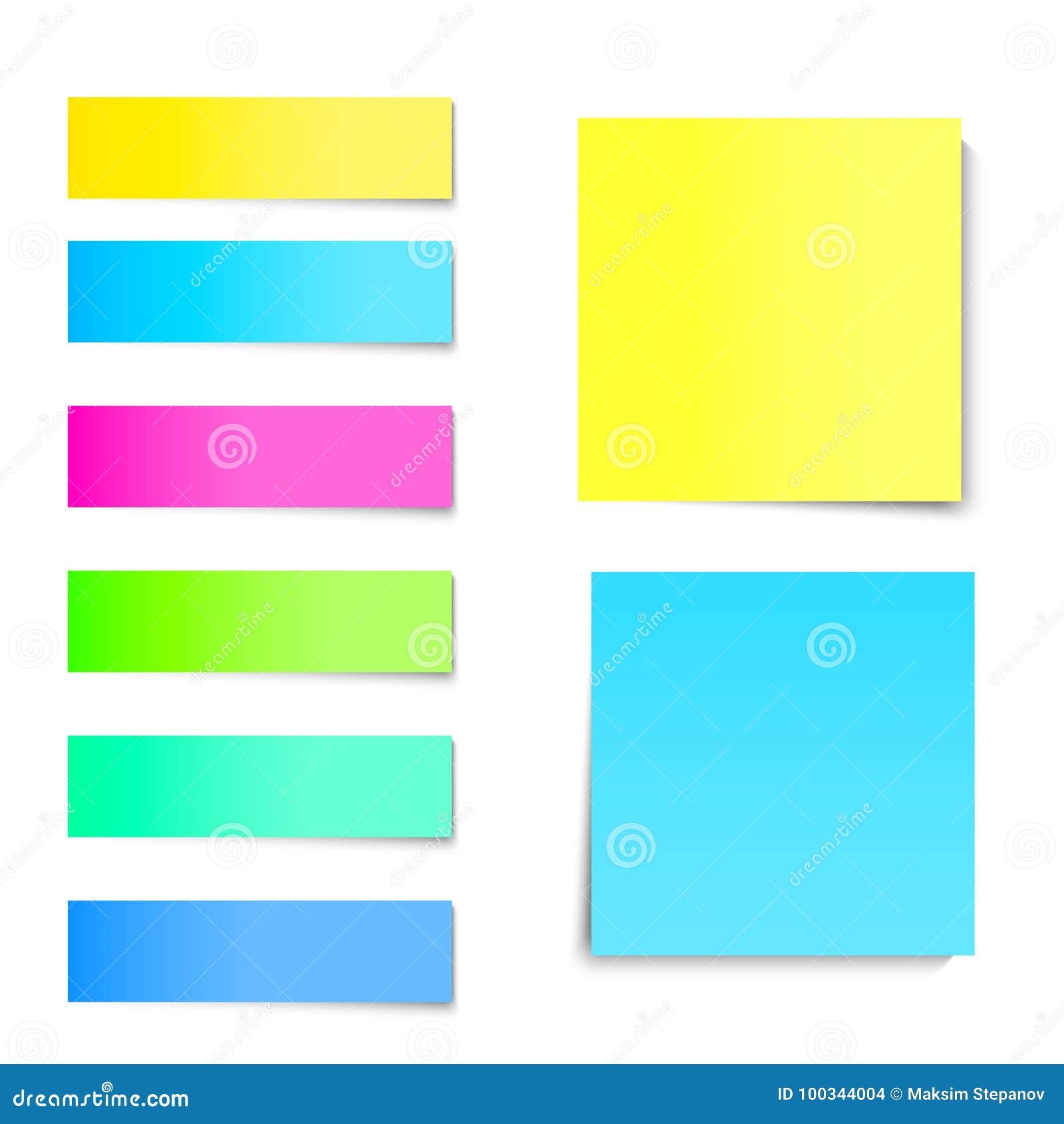 Collection of Vector Colorful Stickers. Different Note Papers Stock ...