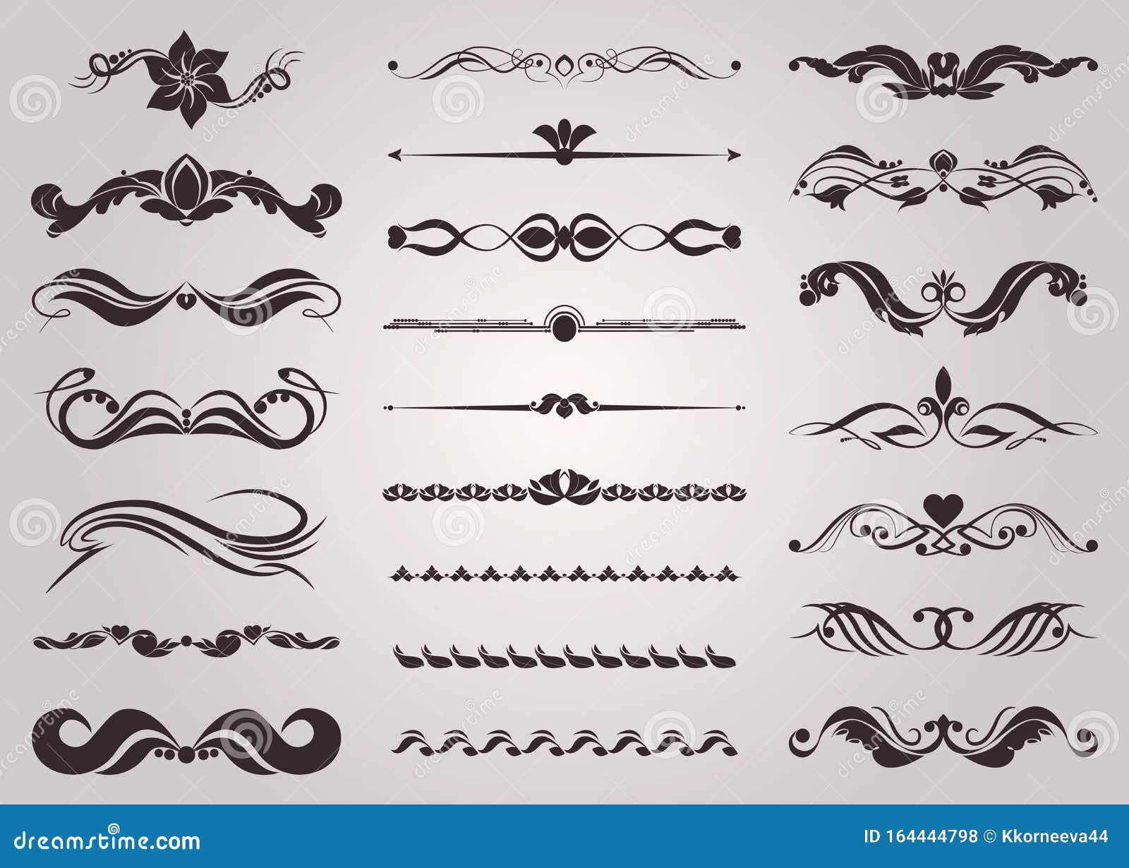 Collection of Vector Decorative Elements for the Design of Pages Stock ...