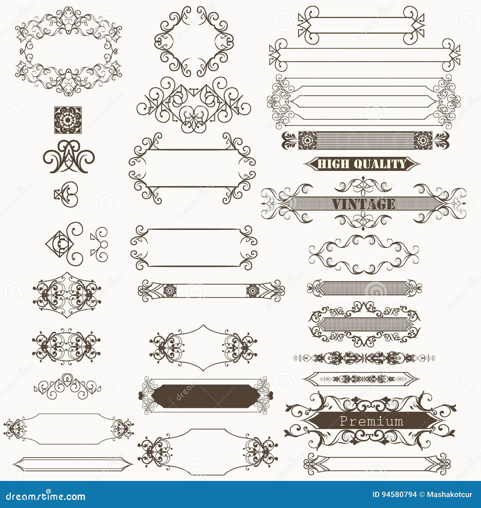 Collection of Vector Decorative Frame and Flourishes Stock Vector ...