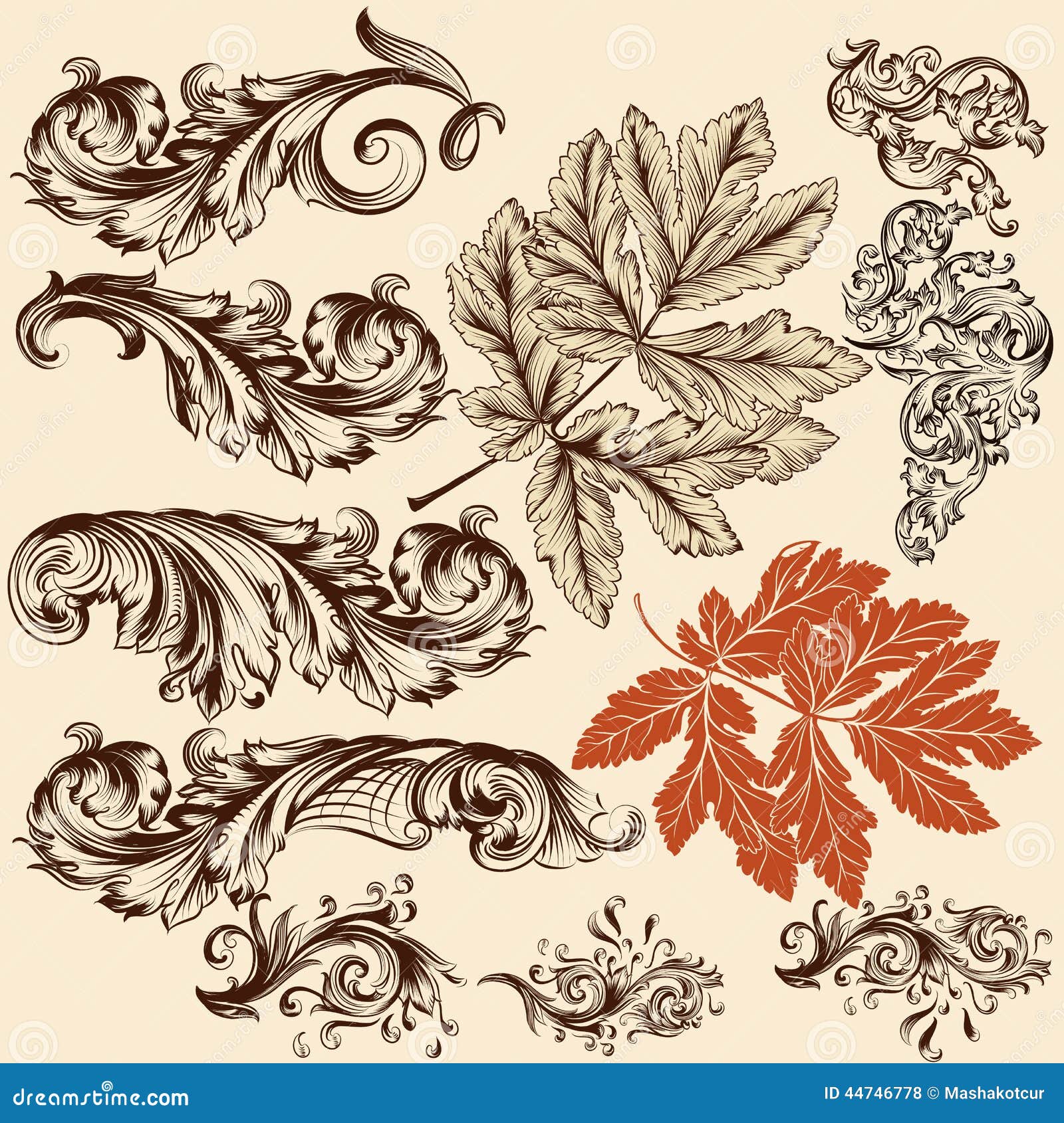Collection of Vector Decorative Swirls Stock Vector - Illustration of ...