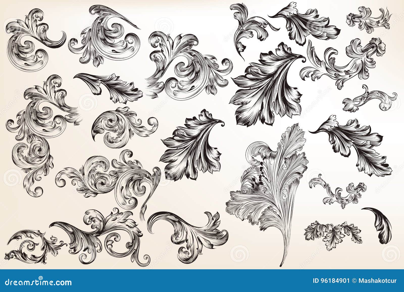 Collection of Vector Decorative Vintage Swirls Stock Vector ...