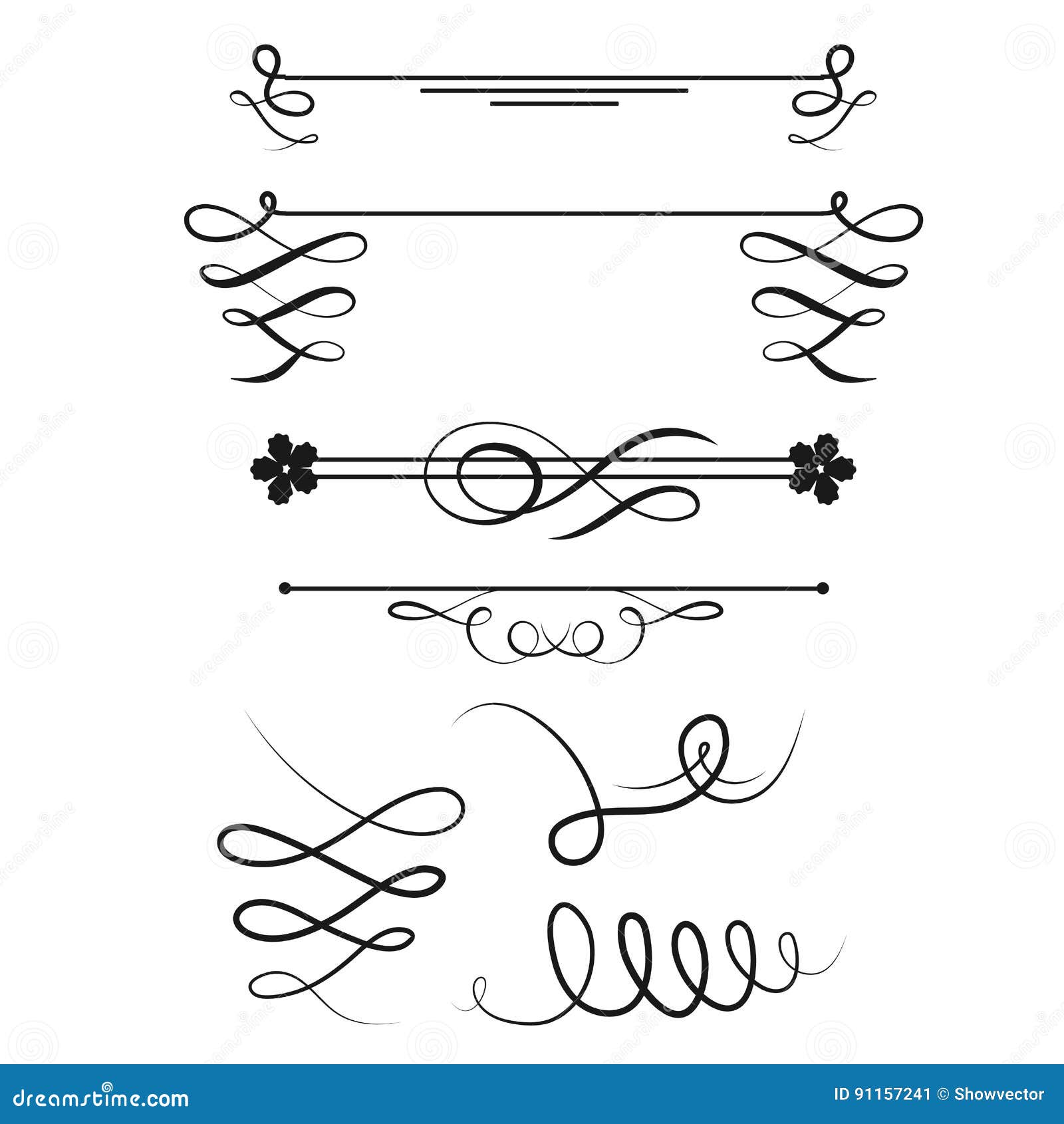 Collection of Vector Dividers Calligraphic Style Vintage Border Frame ... Collection of Vector Dividers Calligraphic Style Vintage Border Frame ...