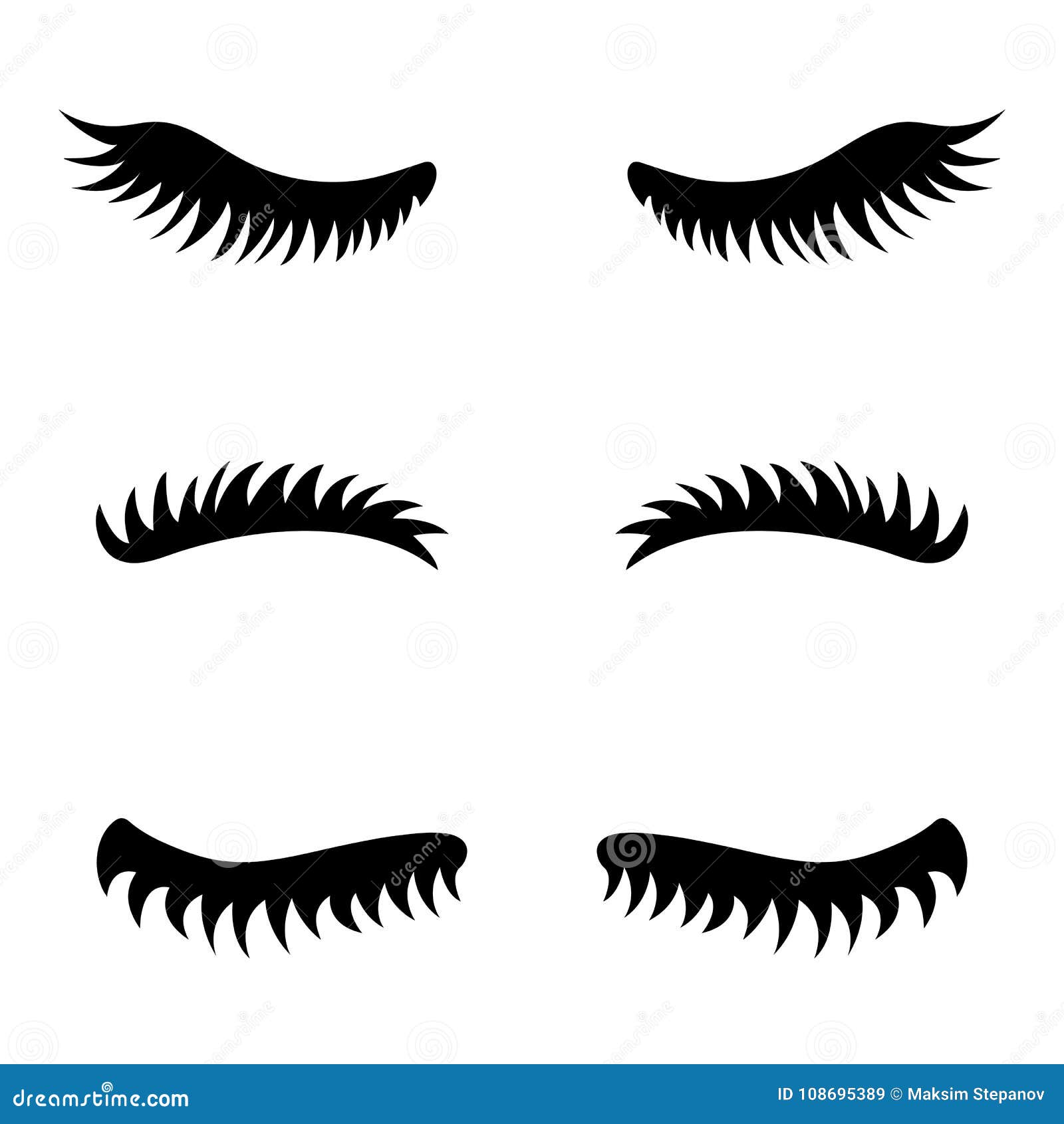 Collection of Vector Eyelashes. Cute Lashes Stock Vector - Illustration ...