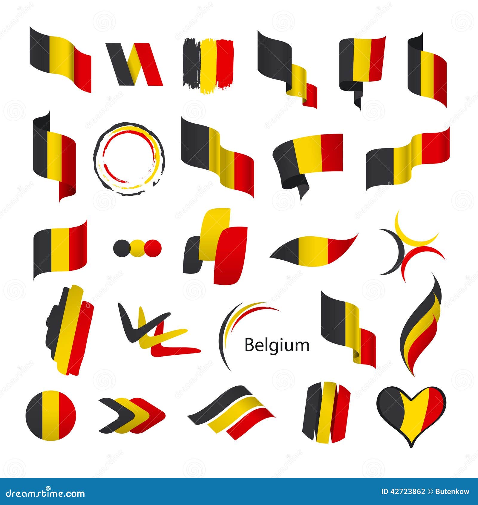 Collection of Vector Flags of Belgium Stock Vector - Illustration of ...