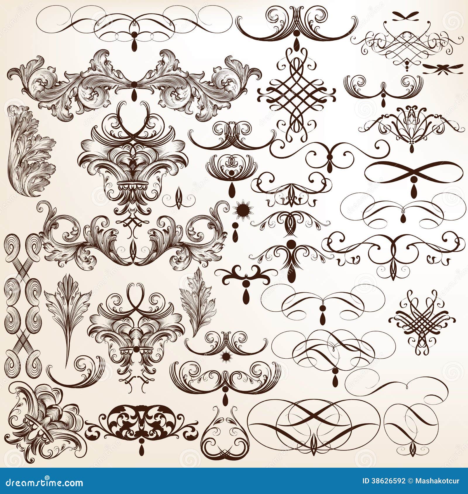 Collection of Vector Flourishes and Decorative Stock Vector ...
