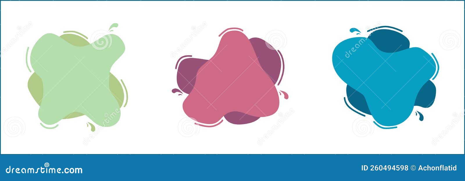 Modern Set of Flat Liquid Colors for Abstract Banner Vectors, Social ...