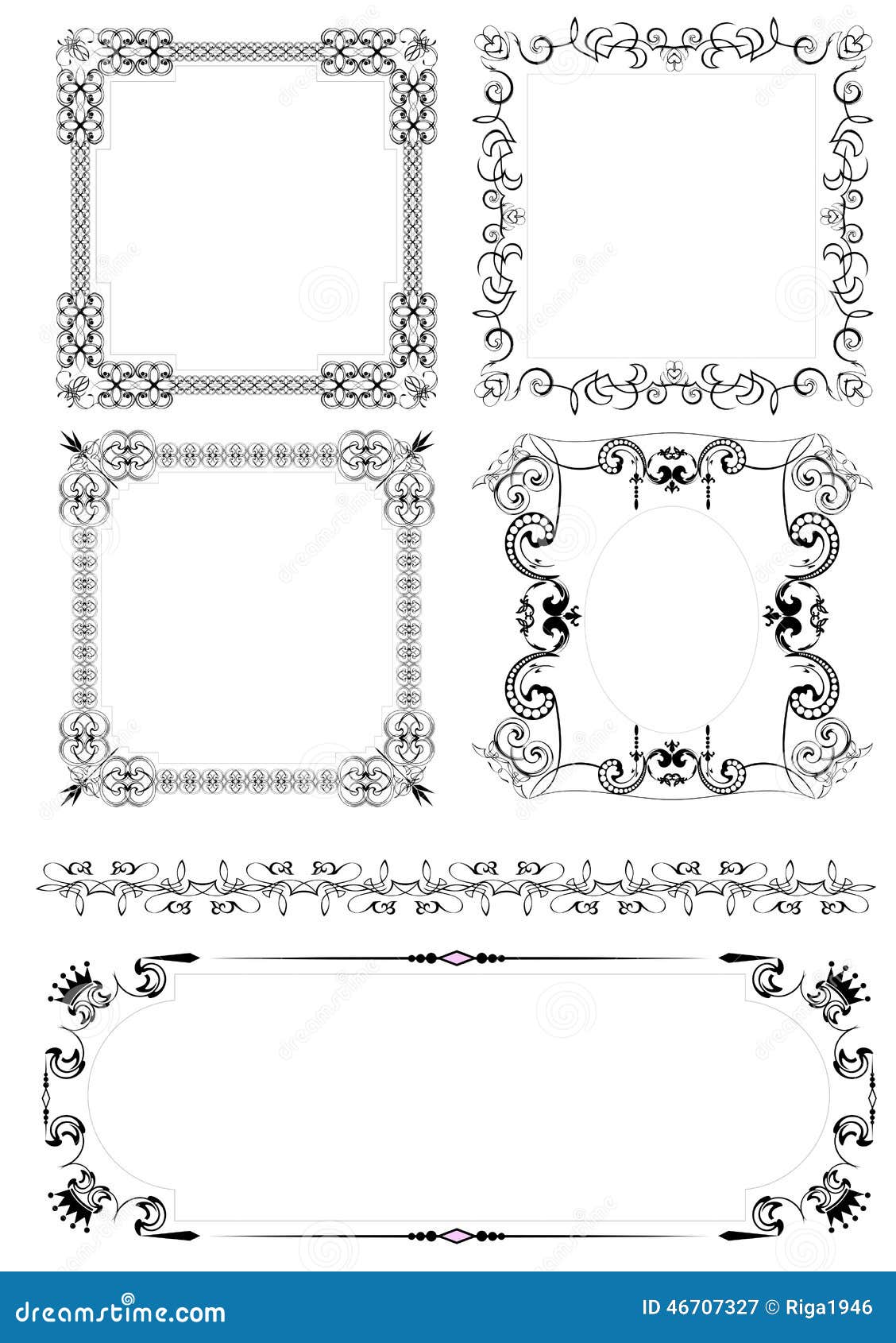 Collection of Vector Frames Stock Vector - Illustration of bridal ...