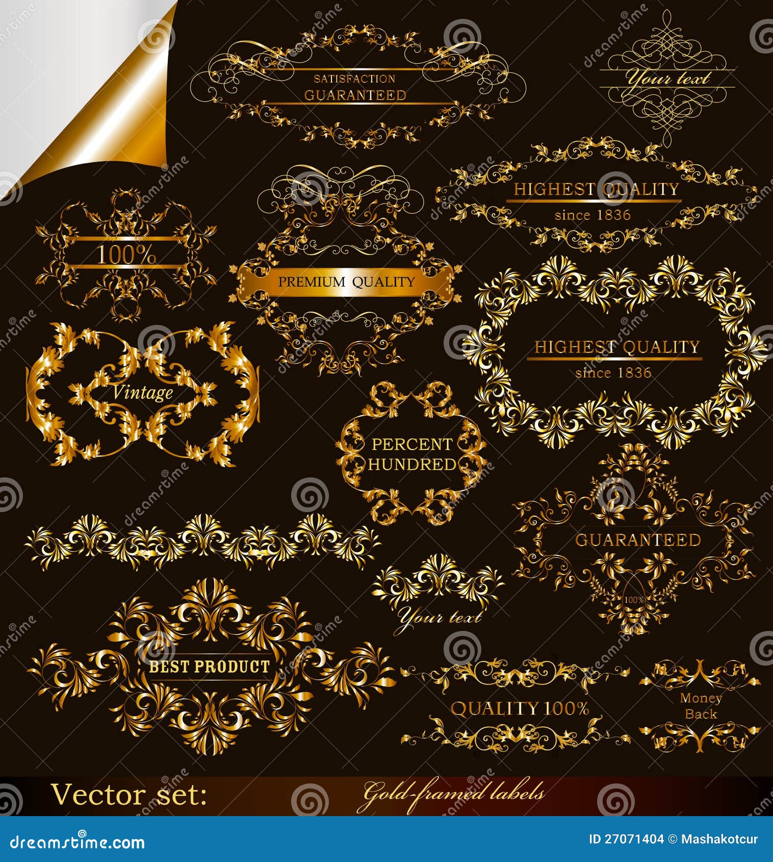 Collection of Vector Gold-framed Labels Premium Stock Vector ...