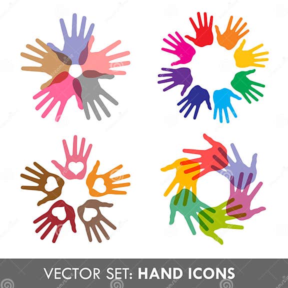Collection of Vector Hand Icons Stock Vector - Illustration of color ...