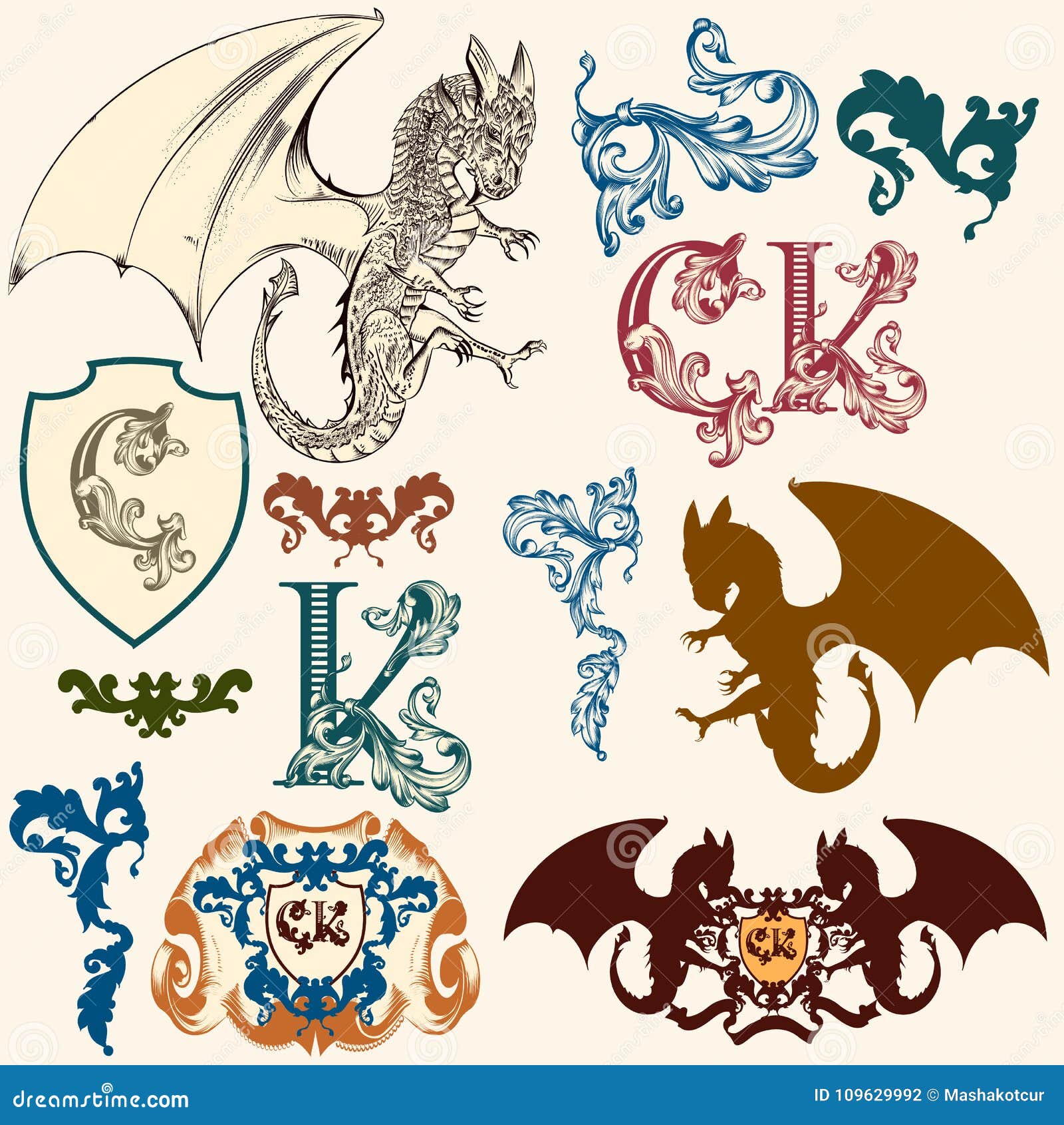Collection of Vector Heraldic Elements Stock Vector - Illustration of ... Collection of Vector Heraldic Elements Stock Vector - Illustration of ...